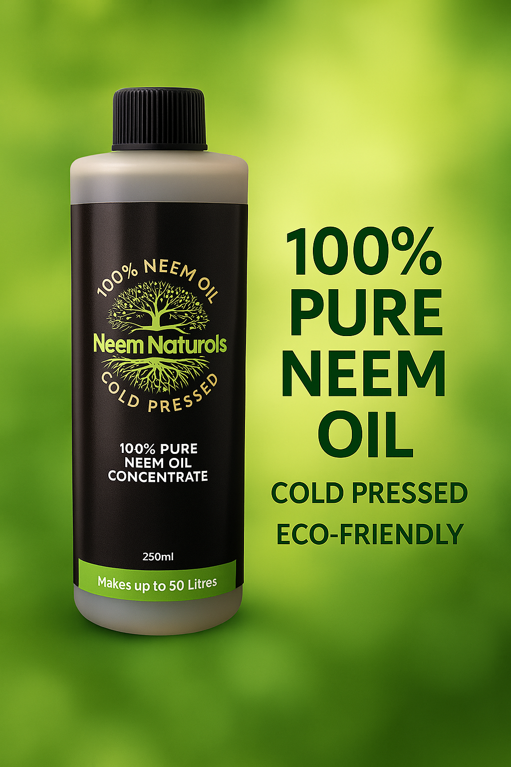 Neem Naturals Pure Neem Oil 250ml - Skin, Hair, Pets & Garden